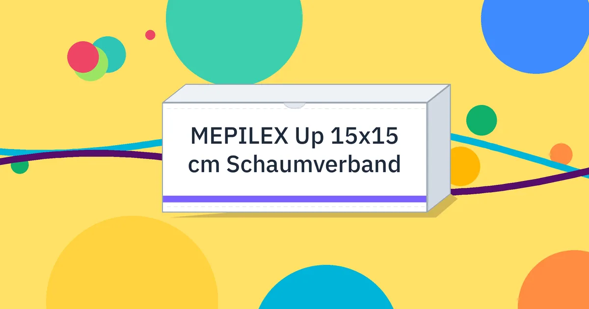 Symbolbild: Packung mit der Aufschrift MEPILEX Up 15x15 cm Schaumverband (PZN 20277778) – Verfügbarkeit und Bezug in Apotheken in Frankfurt am Main