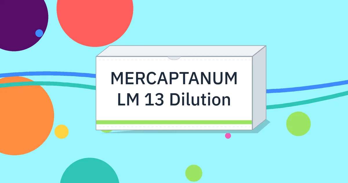 Symbolbild: Packung mit der Aufschrift MERCAPTANUM LM 13 Dilution (PZN 13605615) – Verfügbarkeit und Bezug in Apotheken in Frankfurt am Main