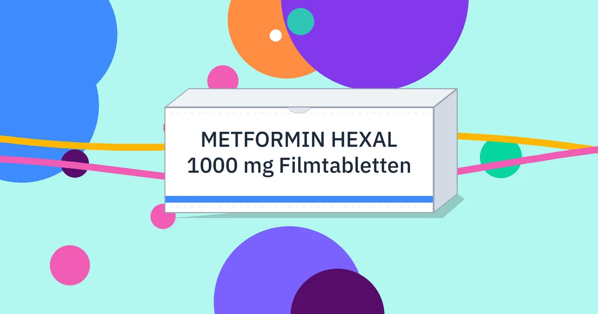 Symbolbild: Packung mit der Aufschrift METFORMIN HEXAL 1000 mg Filmtabletten (PZN 02937550) – Verfügbarkeit und Bezug in Apotheken in Frankfurt am Main