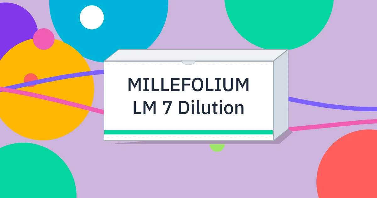 Symbolbild: Packung mit der Aufschrift MILLEFOLIUM LM 7 Dilution (PZN 13607904) – Verfügbarkeit und Bezug in Apotheken in Frankfurt am Main