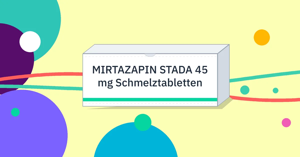 Symbolbild: Packung mit der Aufschrift MIRTAZAPIN STADA 45 mg Schmelztabletten (PZN 01027159) – Verfügbarkeit und Bezug in Apotheken in Frankfurt am Main
