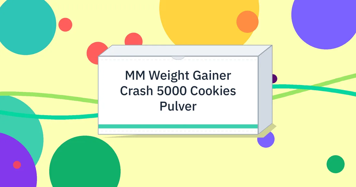 Symbolbild: Packung mit der Aufschrift MM Weight Gainer Crash 5000 Cookies Pulver (PZN 11103855) – Verfügbarkeit und Bezug in Apotheken in Frankfurt am Main
