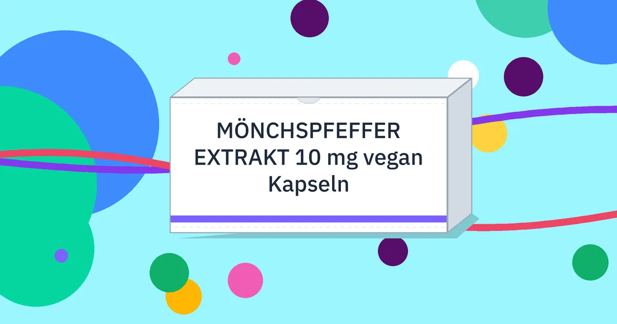 Symbolbild: Packung mit der Aufschrift MÖNCHSPFEFFER EXTRAKT 10 mg vegan Kapseln (PZN 18362117) – Verfügbarkeit und Bezug in Apotheken in Frankfurt am Main