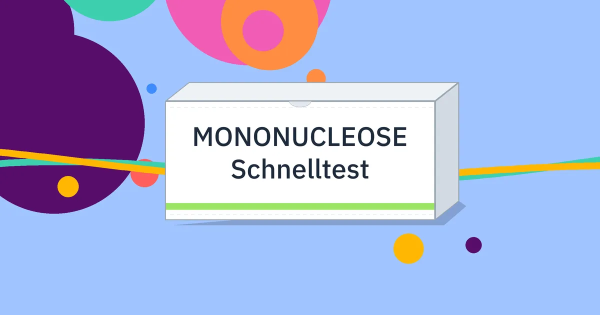 Symbolbild: Packung mit der Aufschrift MONONUCLEOSE Schnelltest (PZN 01139579) – Verfügbarkeit und Bezug in Apotheken in Frankfurt am Main