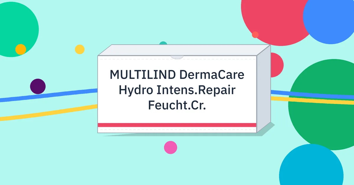 Symbolbild: Packung mit der Aufschrift MULTILIND DermaCare Hydro Intens.Repair Feucht.Cr. (PZN 18683293) – Verfügbarkeit und Bezug in Apotheken in Frankfurt am Main
