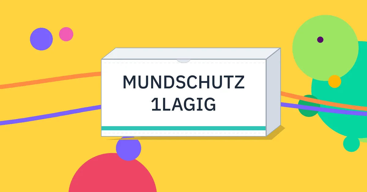 Symbolbild: Packung mit der Aufschrift MUNDSCHUTZ 1LAGIG (PZN 03412619) – Verfügbarkeit und Bezug in Apotheken in Frankfurt am Main