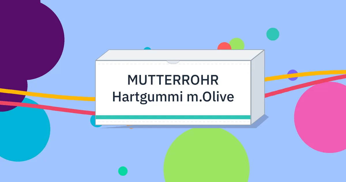 Symbolbild: Packung mit der Aufschrift MUTTERROHR Hartgummi m.Olive (PZN 01732840) – Verfügbarkeit und Bezug in Apotheken in Frankfurt am Main