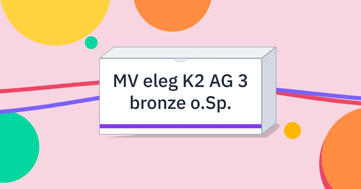Symbolbild: Packung mit der Aufschrift MV eleg K2 AG 3 bronze o.Sp. (PZN 14719551) – Verfügbarkeit und Bezug in Apotheken in Frankfurt am Main