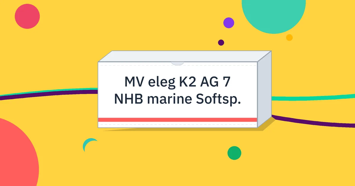 Symbolbild: Packung mit der Aufschrift MV eleg K2 AG 7 NHB marine Softsp. (PZN 15731353) – Verfügbarkeit und Bezug in Apotheken in Frankfurt am Main