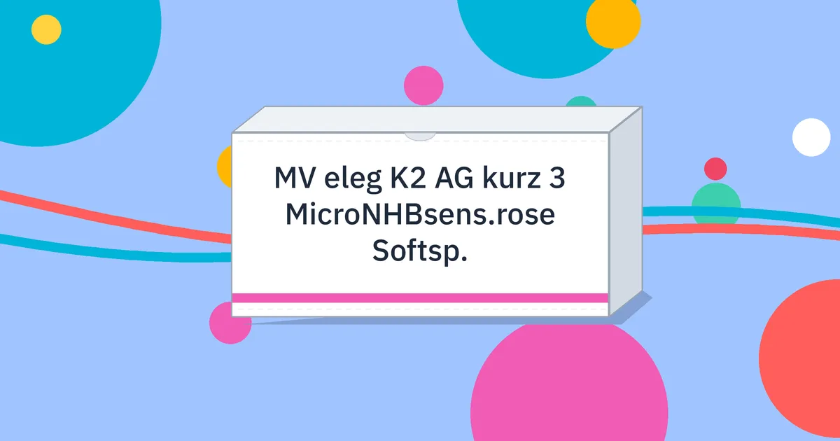Symbolbild: Packung mit der Aufschrift MV eleg K2 AG kurz 3 MicroNHBsens.rose Softsp. (PZN 15709690) – Verfügbarkeit und Bezug in Apotheken in Frankfurt am Main