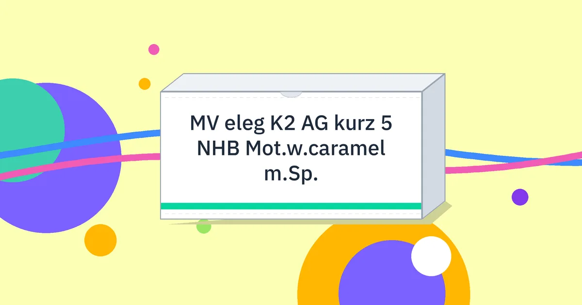 Symbolbild: Packung mit der Aufschrift MV eleg K2 AG kurz 5 NHB Mot.w.caramel m.Sp. (PZN 15713349) – Verfügbarkeit und Bezug in Apotheken in Frankfurt am Main