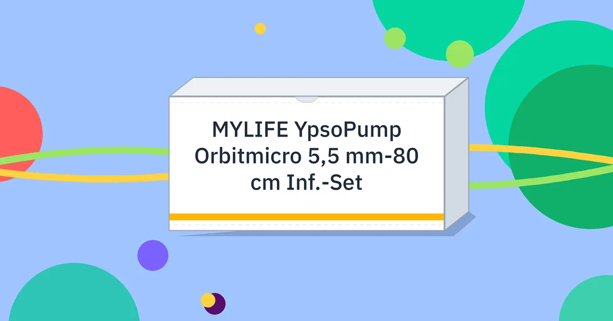 Symbolbild: Packung mit der Aufschrift MYLIFE YpsoPump Orbitmicro 5,5 mm-80 cm Inf.-Set (PZN 18730785) – Verfügbarkeit und Bezug in Apotheken in Frankfurt am Main