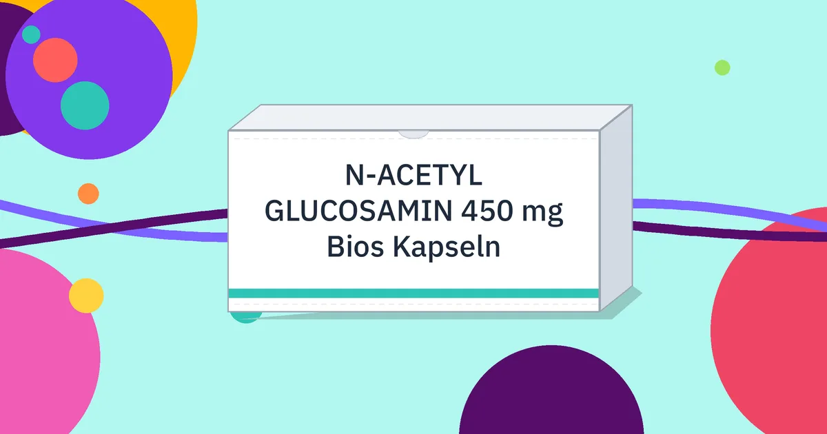 Symbolbild: Packung mit der Aufschrift N-ACETYL GLUCOSAMIN 450 mg Bios Kapseln (PZN 01161515) – Verfügbarkeit und Bezug in Apotheken in Frankfurt am Main