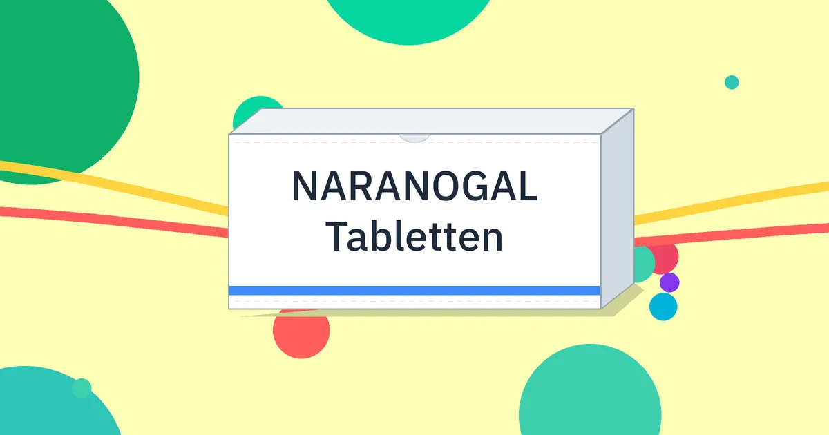 Symbolbild: Packung mit der Aufschrift NARANOGAL Tabletten (PZN 07232759) – Verfügbarkeit und Bezug in Apotheken in Frankfurt am Main