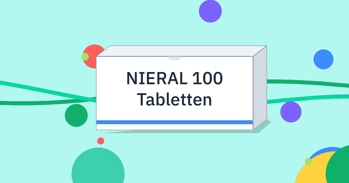 Symbolbild: Packung mit der Aufschrift NIERAL 100 Tabletten (PZN 06181528) – Verfügbarkeit und Bezug in Apotheken in Frankfurt am Main