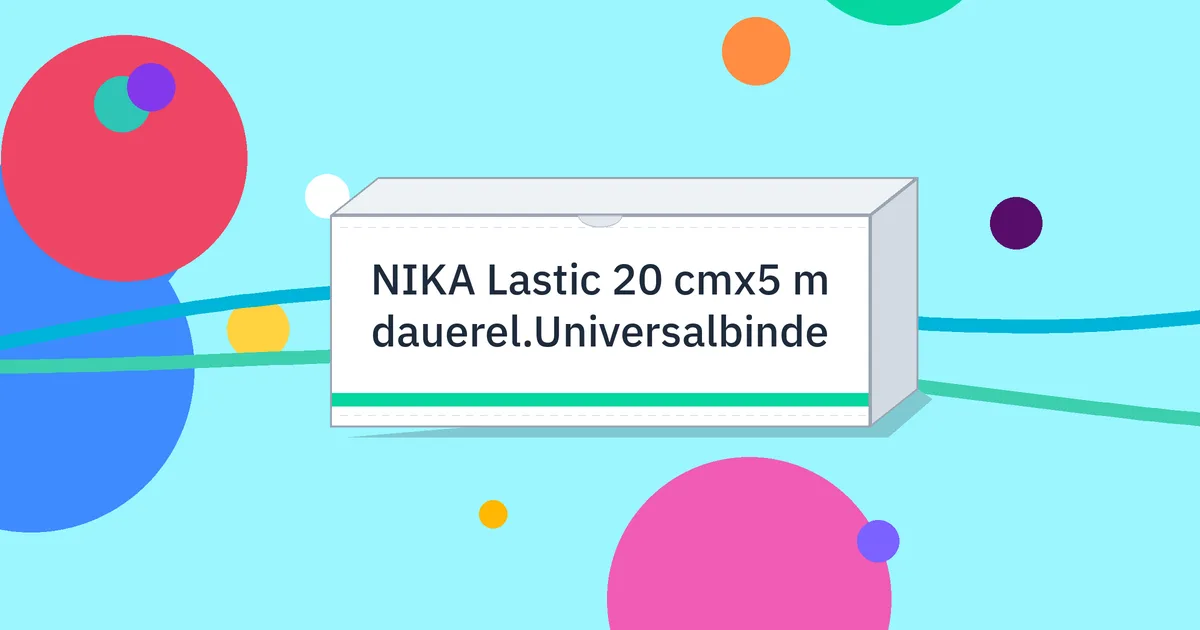 Symbolbild: Packung mit der Aufschrift NIKA Lastic 20 cmx5 m dauerel.Universalbinde (PZN 18171104) – Verfügbarkeit und Bezug in Apotheken in Frankfurt am Main