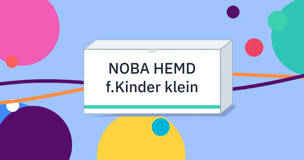 Symbolbild: Packung mit der Aufschrift NOBA HEMD f.Kinder klein (PZN 00031779) – Verfügbarkeit und Bezug in Apotheken in Frankfurt am Main