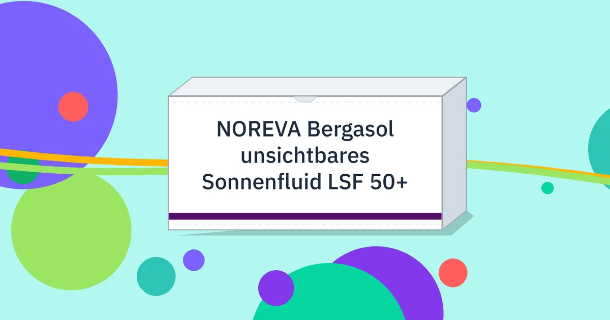 Symbolbild: Packung mit der Aufschrift NOREVA Bergasol unsichtbares Sonnenfluid LSF 50+ (PZN 20646046) – Verfügbarkeit und Bezug in Apotheken in Frankfurt am Main