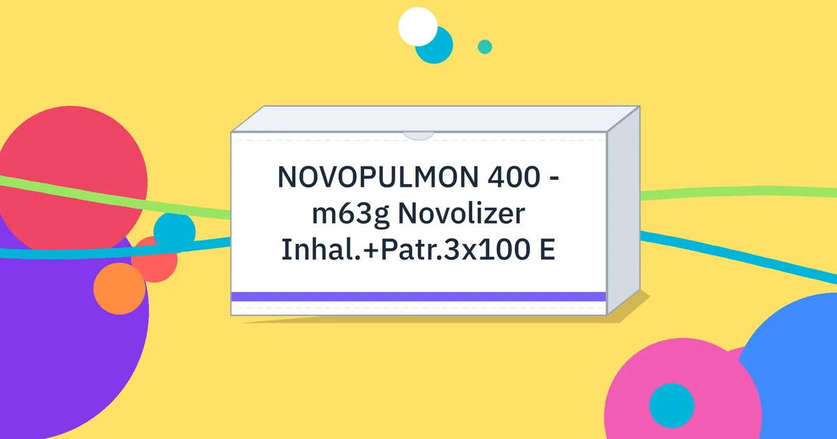 Symbolbild: Packung mit der Aufschrift NOVOPULMON 400 -m63g Novolizer Inhal.+Patr.3x100 E (PZN 06966117) – Verfügbarkeit und Bezug in Apotheken in Frankfurt am Main