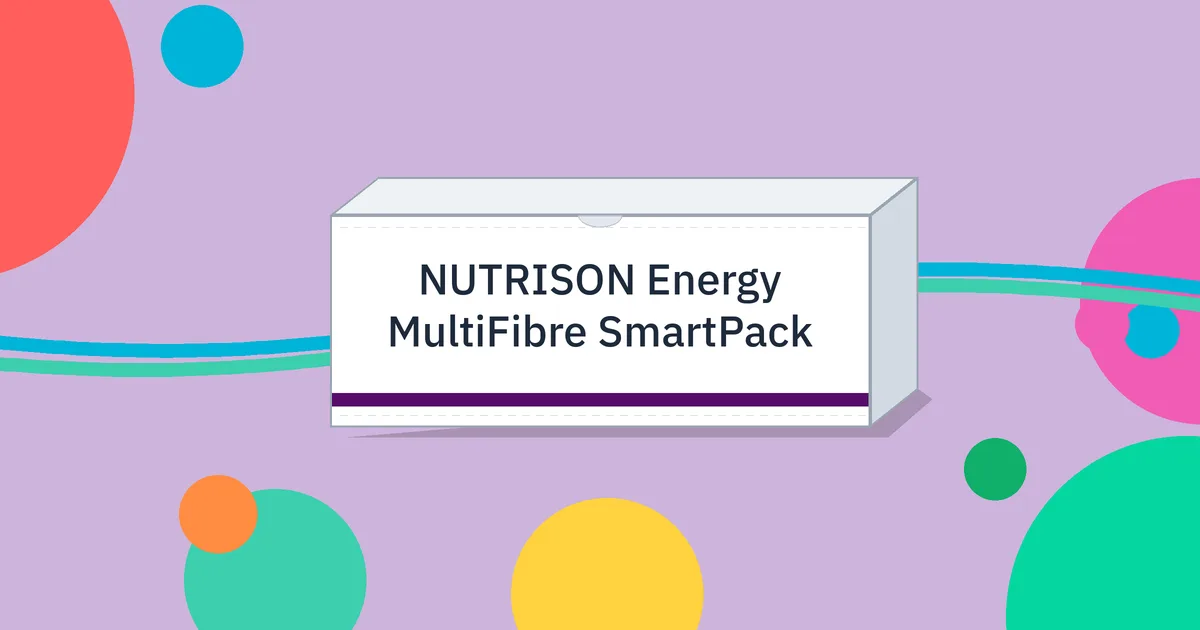 Symbolbild: Packung mit der Aufschrift NUTRISON Energy MultiFibre SmartPack (PZN 14132372) – Verfügbarkeit und Bezug in Apotheken in Frankfurt am Main