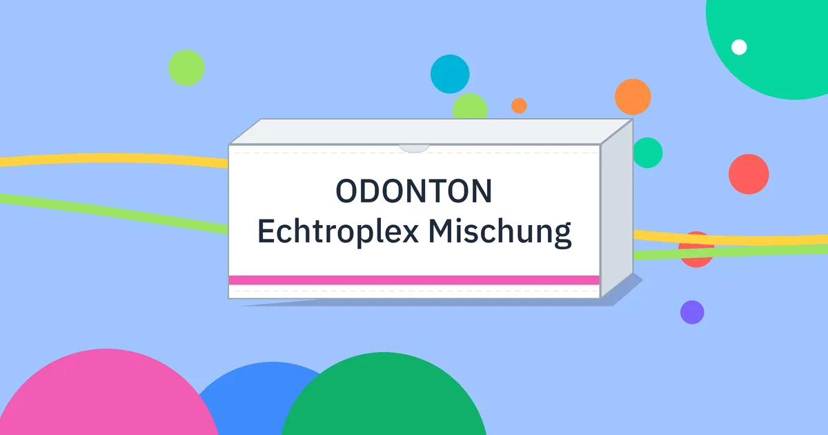 Symbolbild: Packung mit der Aufschrift ODONTON Echtroplex Mischung (PZN 03546751) – Verfügbarkeit und Bezug in Apotheken in Frankfurt am Main