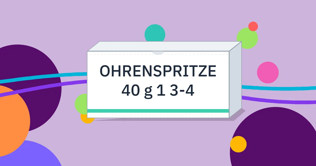 Symbolbild: Packung mit der Aufschrift OHRENSPRITZE 40 g 1 3-4 (PZN 03186531) – Verfügbarkeit und Bezug in Apotheken in Frankfurt am Main
