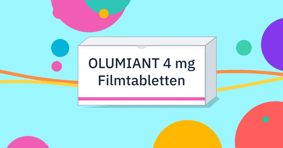 Symbolbild: Packung mit der Aufschrift OLUMIANT 4 mg Filmtabletten (PZN 15270024) – Verfügbarkeit und Bezug in Apotheken in Frankfurt am Main