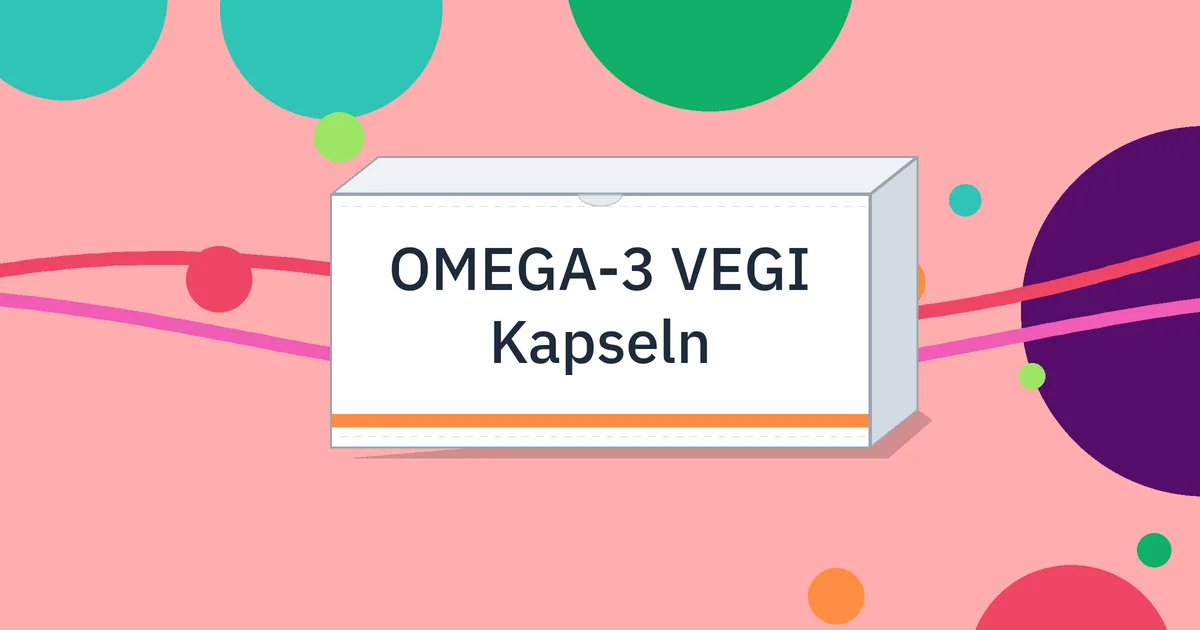 Symbolbild: Packung mit der Aufschrift OMEGA-3 VEGI Kapseln (PZN 02134621) – Verfügbarkeit und Bezug in Apotheken in Frankfurt am Main