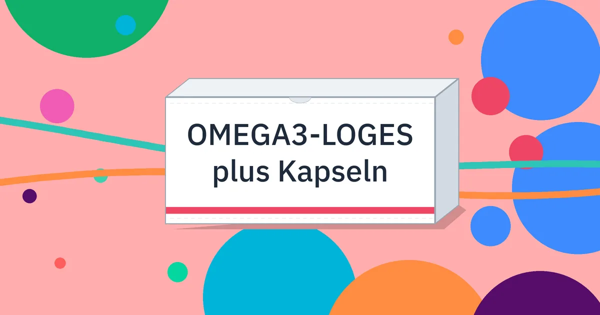 Symbolbild: Packung mit der Aufschrift OMEGA3-LOGES plus Kapseln (PZN 13360042) – Verfügbarkeit und Bezug in Apotheken in Frankfurt am Main