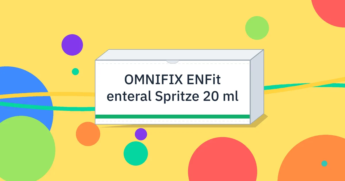 Symbolbild: Packung mit der Aufschrift OMNIFIX ENFit enteral Spritze 20 ml (PZN 20000901) – Verfügbarkeit und Bezug in Apotheken in Frankfurt am Main