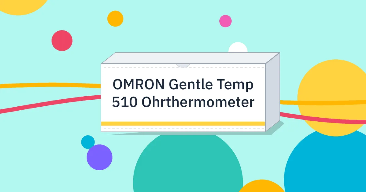 Symbolbild: Packung mit der Aufschrift OMRON Gentle Temp 510 Ohrthermometer (PZN 02499825) – Verfügbarkeit und Bezug in Apotheken in Frankfurt am Main