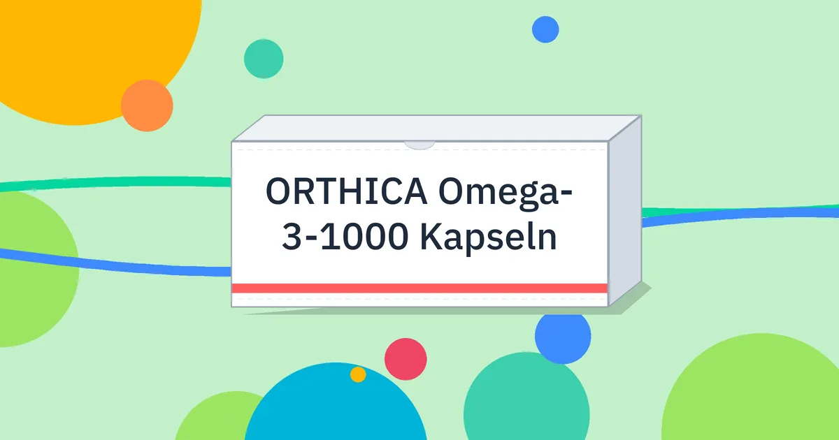 Symbolbild: Packung mit der Aufschrift ORTHICA Omega-3-1000 Kapseln (PZN 16392479) – Verfügbarkeit und Bezug in Apotheken in Frankfurt am Main