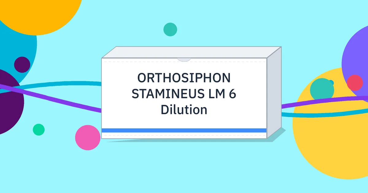 Symbolbild: Packung mit der Aufschrift ORTHOSIPHON STAMINEUS LM 6 Dilution (PZN 13627947) – Verfügbarkeit und Bezug in Apotheken in Frankfurt am Main