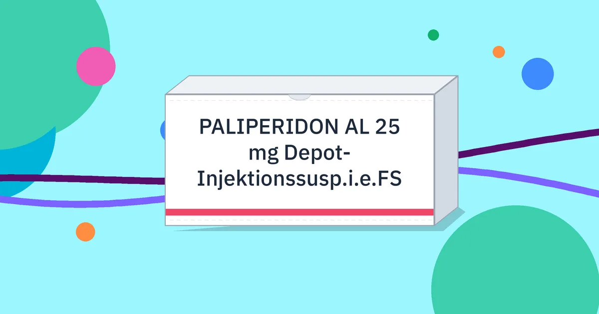 Symbolbild: Packung mit der Aufschrift PALIPERIDON AL 25 mg Depot-Injektionssusp.i.e.FS (PZN 19236136) – Verfügbarkeit und Bezug in Apotheken in Frankfurt am Main