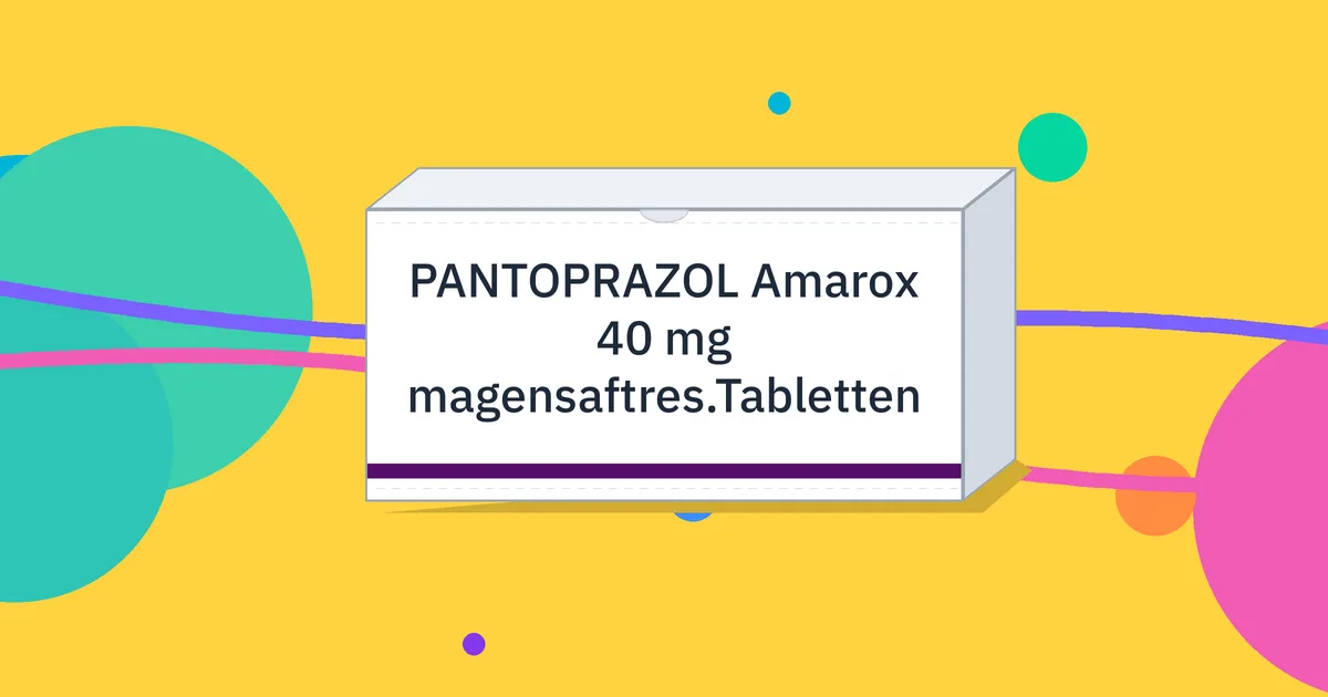 Symbolbild: Packung mit der Aufschrift PANTOPRAZOL Amarox 40 mg magensaftres.Tabletten (PZN 17400086) – Verfügbarkeit und Bezug in Apotheken in Frankfurt am Main