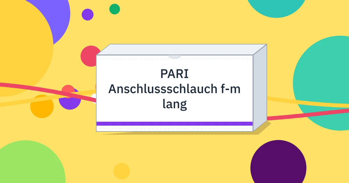 Symbolbild: Packung mit der Aufschrift PARI Anschlussschlauch f-m lang (PZN 09935531) – Verfügbarkeit und Bezug in Apotheken in Frankfurt am Main