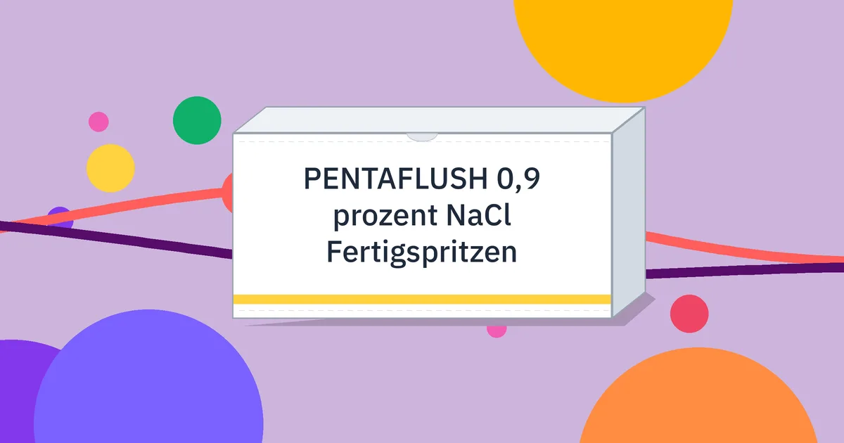Symbolbild: Packung mit der Aufschrift PENTAFLUSH 0,9 prozent NaCl Fertigspritzen (PZN 18755880) – Verfügbarkeit und Bezug in Apotheken in Frankfurt am Main