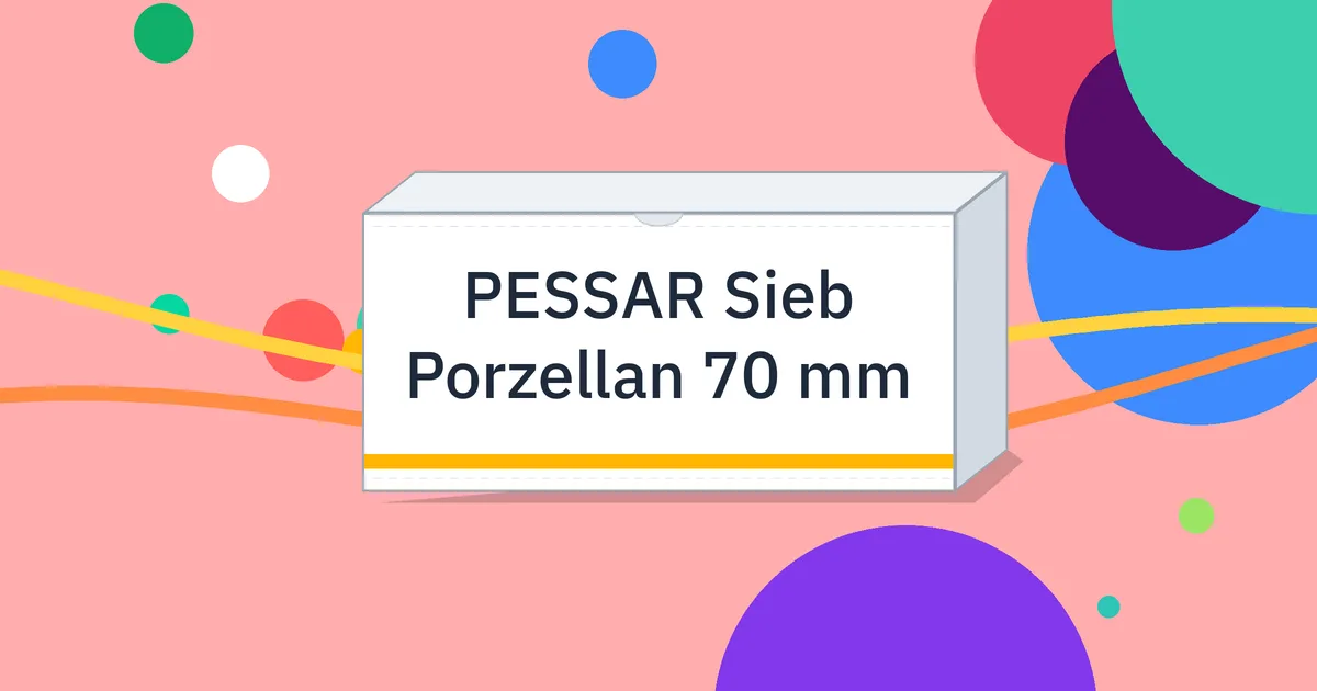 Symbolbild: Packung mit der Aufschrift PESSAR Sieb Porzellan 70 mm (PZN 01734141) – Verfügbarkeit und Bezug in Apotheken in Frankfurt am Main