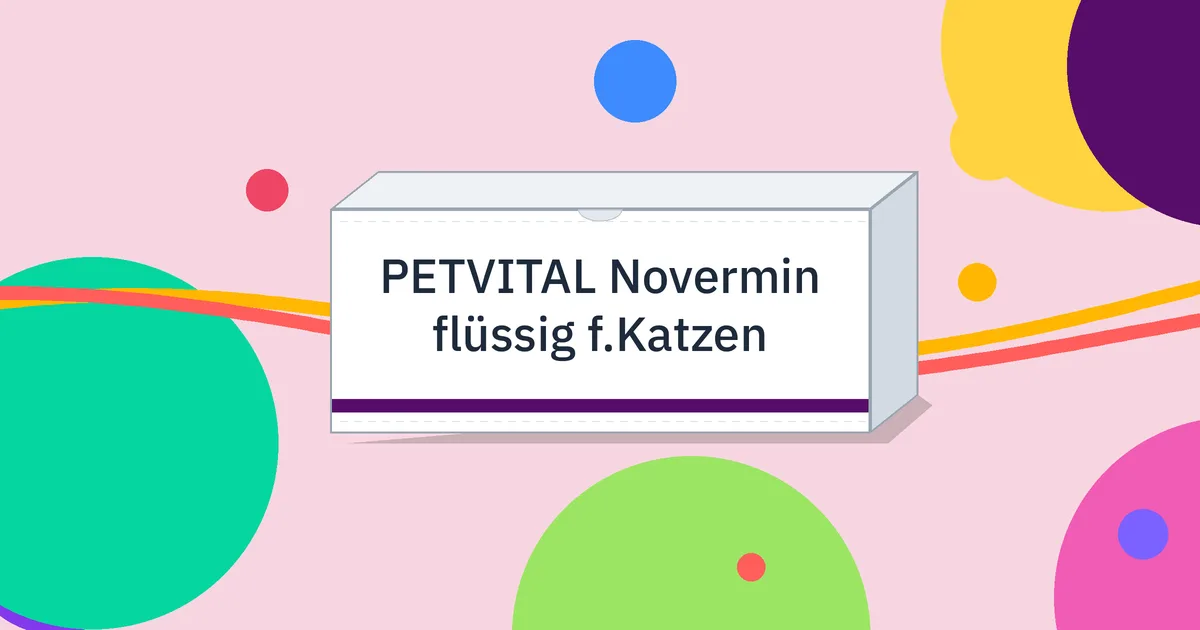 Symbolbild: Packung mit der Aufschrift PETVITAL Novermin flüssig f.Katzen (PZN 06907959) – Verfügbarkeit und Bezug in Apotheken in Frankfurt am Main
