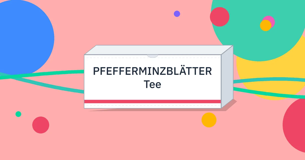Symbolbild: Packung mit der Aufschrift PFEFFERMINZBLÄTTER Tee (PZN 10629331) – Verfügbarkeit und Bezug in Apotheken in Frankfurt am Main