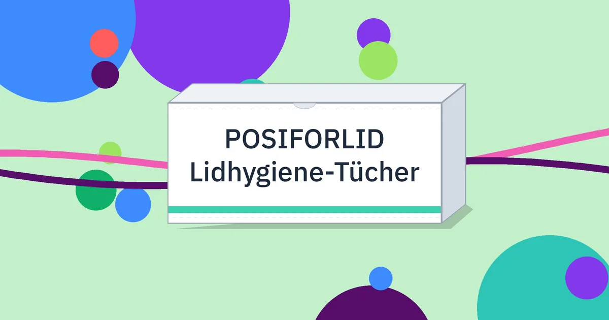 Symbolbild: Packung mit der Aufschrift POSIFORLID Lidhygiene-Tücher (PZN 17293762) – Verfügbarkeit und Bezug in Apotheken in Frankfurt am Main
