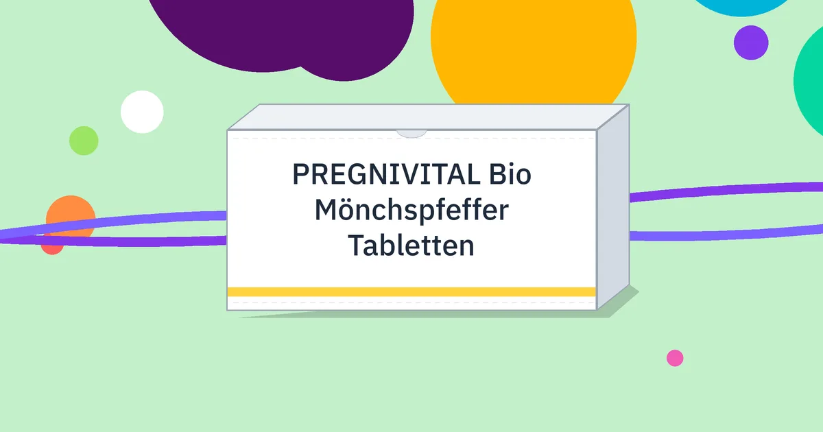 Symbolbild: Packung mit der Aufschrift PREGNIVITAL Bio Mönchspfeffer Tabletten (PZN 19203496) – Verfügbarkeit und Bezug in Apotheken in Frankfurt am Main