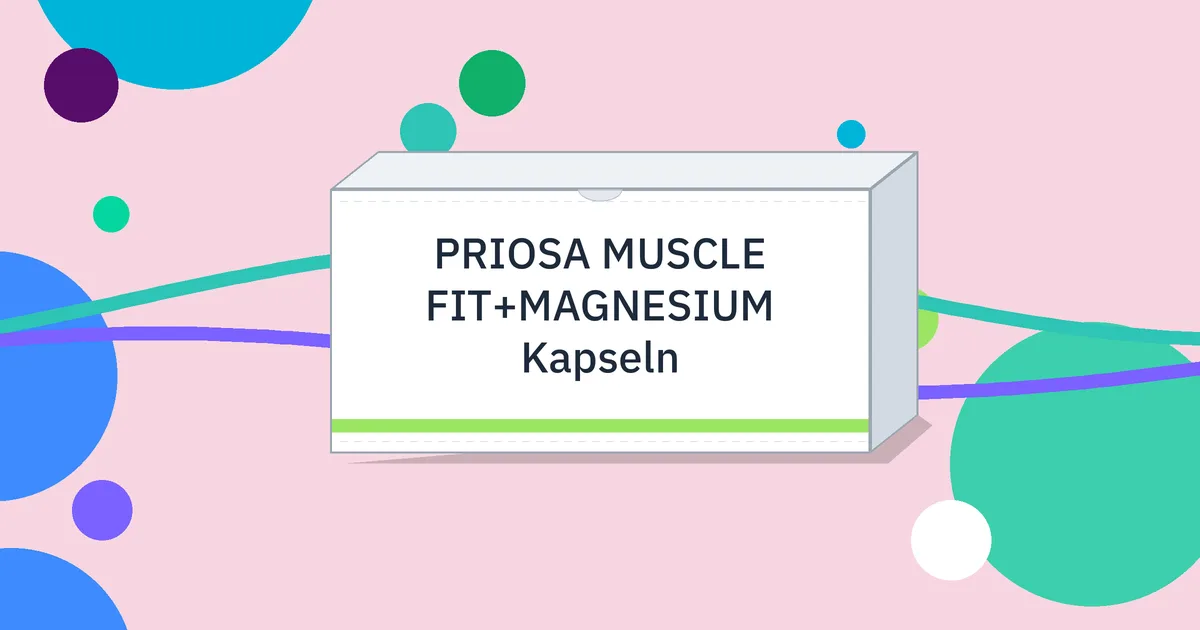 Symbolbild: Packung mit der Aufschrift PRIOSA MUSCLE FIT+MAGNESIUM Kapseln (PZN 16778954) – Verfügbarkeit und Bezug in Apotheken in Frankfurt am Main