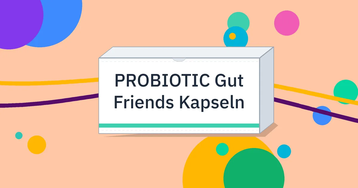 Symbolbild: Packung mit der Aufschrift PROBIOTIC Gut Friends Kapseln (PZN 13334814) – Verfügbarkeit und Bezug in Apotheken in Frankfurt am Main