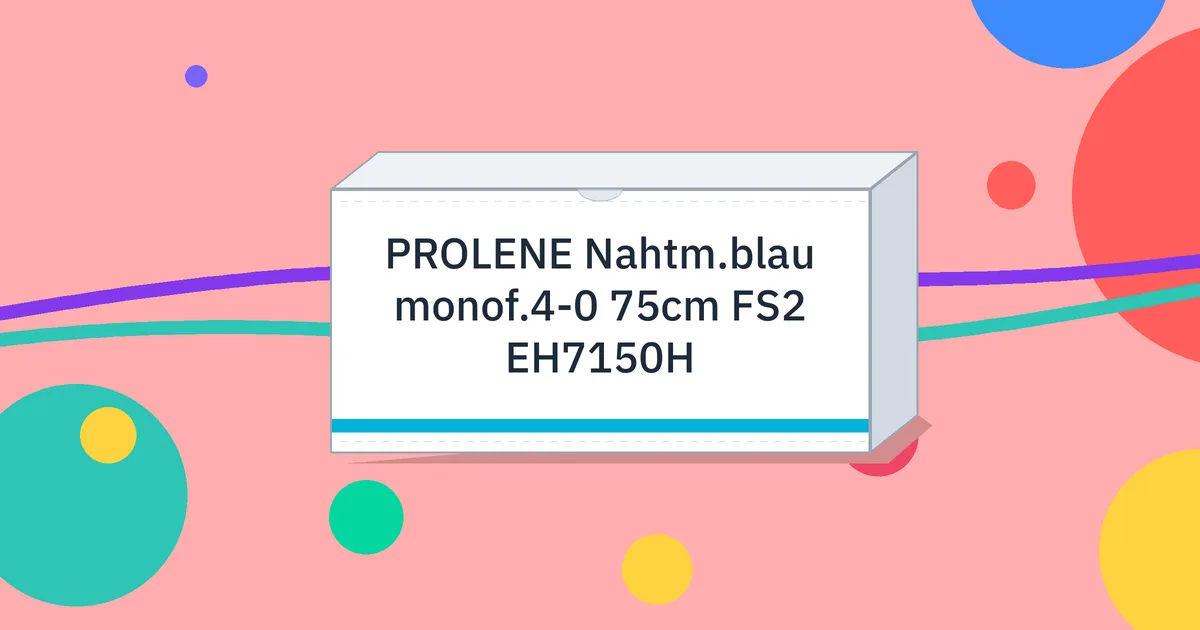 Symbolbild: Packung mit der Aufschrift PROLENE Nahtm.blau monof.4-0 75cm FS2 EH7150H (PZN 16255280) – Verfügbarkeit und Bezug in Apotheken in Frankfurt am Main