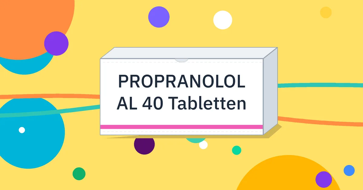 Symbolbild: Packung mit der Aufschrift PROPRANOLOL AL 40 Tabletten (PZN 08859207) – Verfügbarkeit und Bezug in Apotheken in Frankfurt am Main