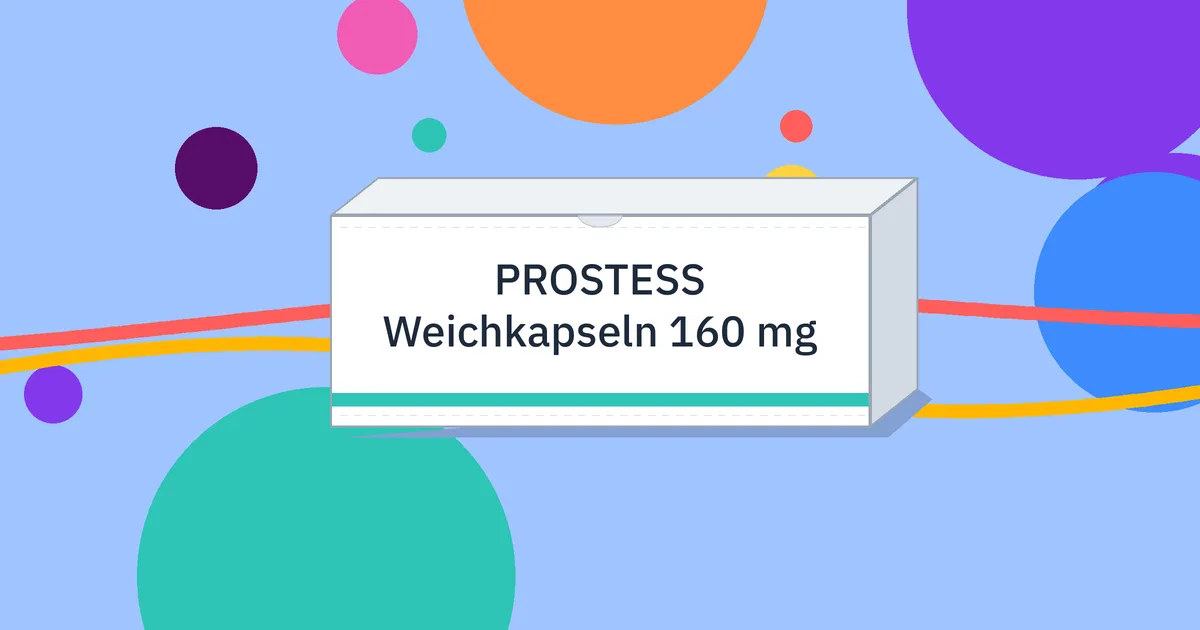 Symbolbild: Packung mit der Aufschrift PROSTESS Weichkapseln 160 mg (PZN 20008133) – Verfügbarkeit und Bezug in Apotheken in Frankfurt am Main