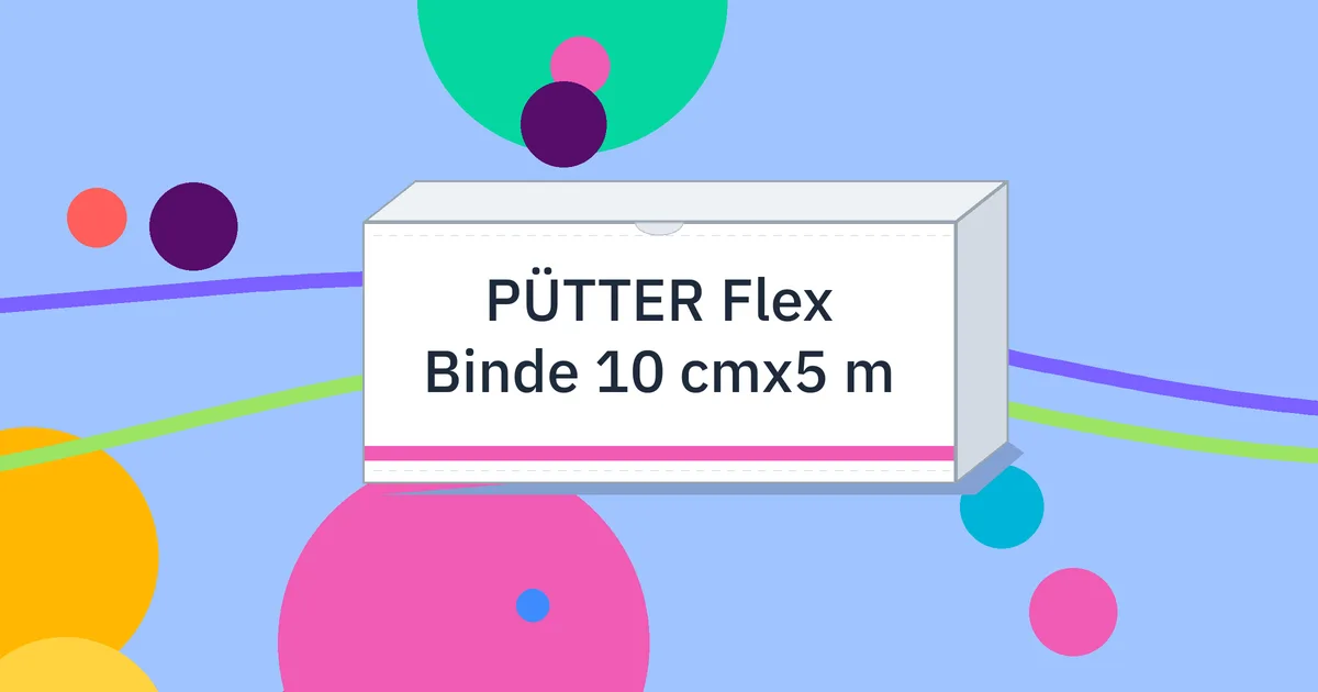 Symbolbild: Packung mit der Aufschrift PÜTTER Flex Binde 10 cmx5 m (PZN 19900781) – Verfügbarkeit und Bezug in Apotheken in Frankfurt am Main