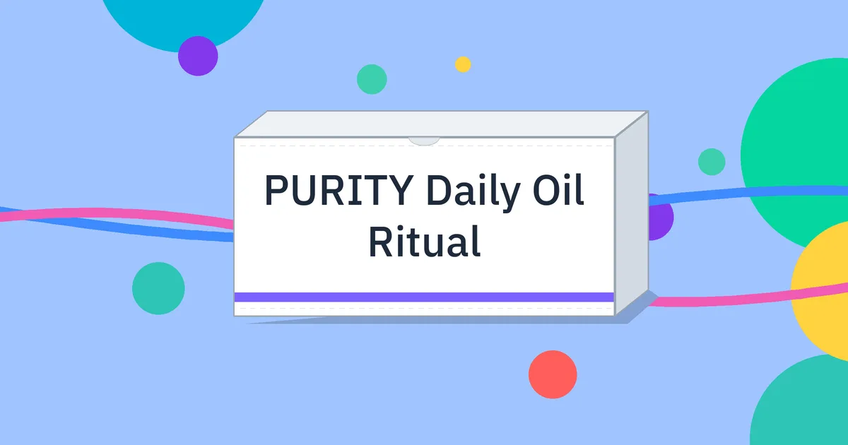 Symbolbild: Packung mit der Aufschrift PURITY Daily Oil Ritual (PZN 19265149) – Verfügbarkeit und Bezug in Apotheken in Frankfurt am Main