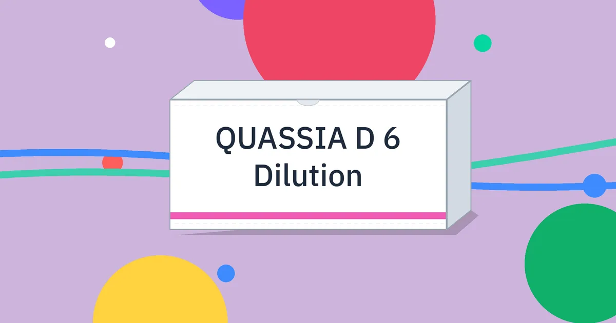Symbolbild: Packung mit der Aufschrift QUASSIA D 6 Dilution (PZN 07177227) – Verfügbarkeit und Bezug in Apotheken in Frankfurt am Main
